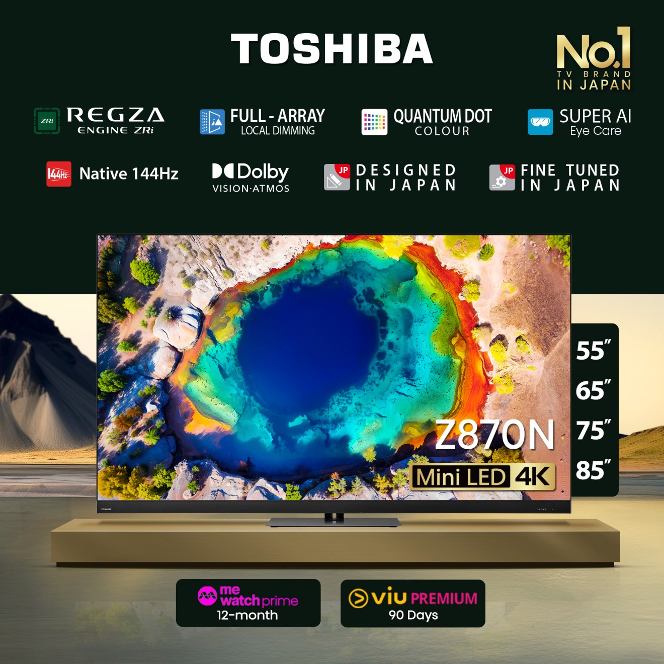 TOSHIBA Z870 55" 4K Mini LED SMART TV - Toshiba TV Singapore Official